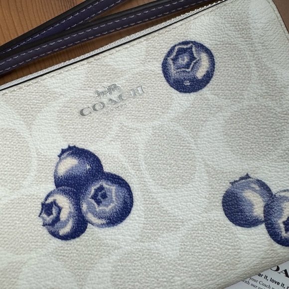 Coach | Bags | Corner Zip Wristlet In Signature Canvas With Blueberry ...